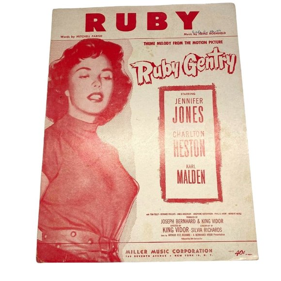 Office | Piano Sheet Music Ruby From Ruby Gentry Movie With Jennifer ...